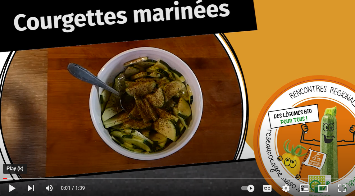 Recette de courgettes marinées - Réseau Cocagne